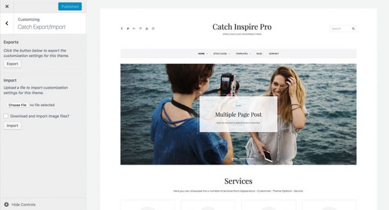 Catch Import Export Plugin for Importing & Exporting Customizer Settings