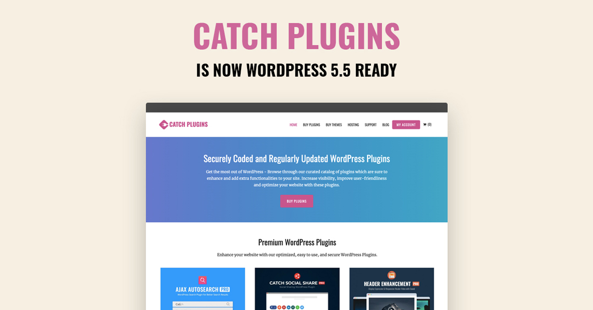 Catch Plugins is now WordPress 5.5 Ready! - Catch Plugins